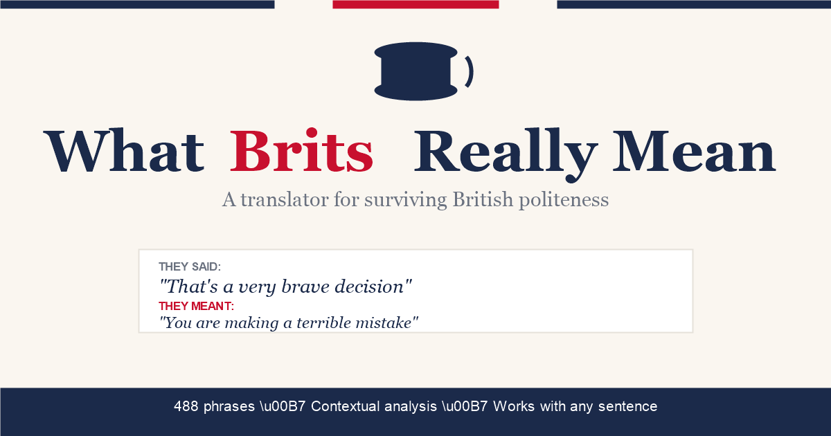 What Brits Really Mean | British English Translator